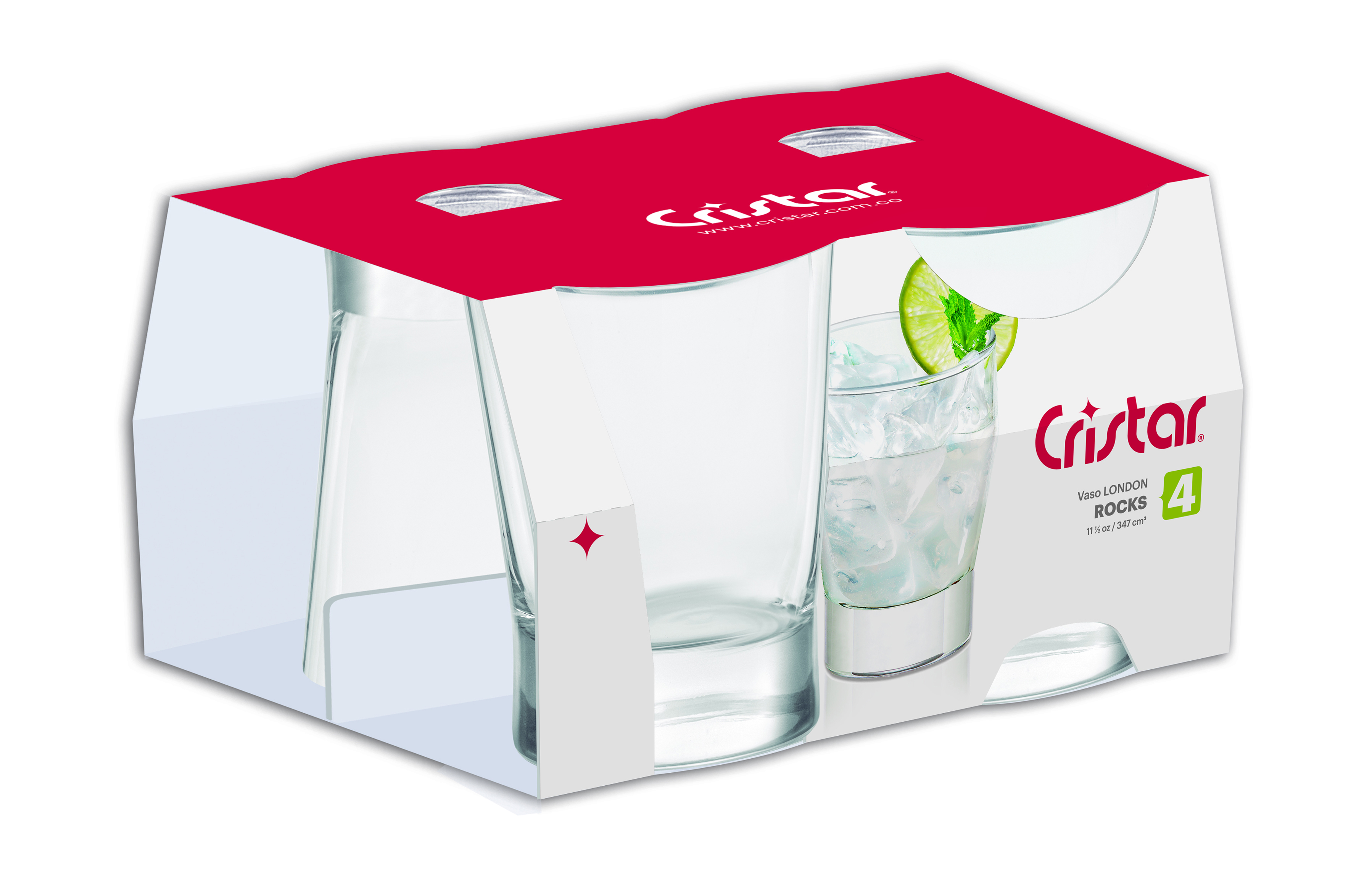 Vaso London Rocks x 4 piezas Cristar - Real Plaza