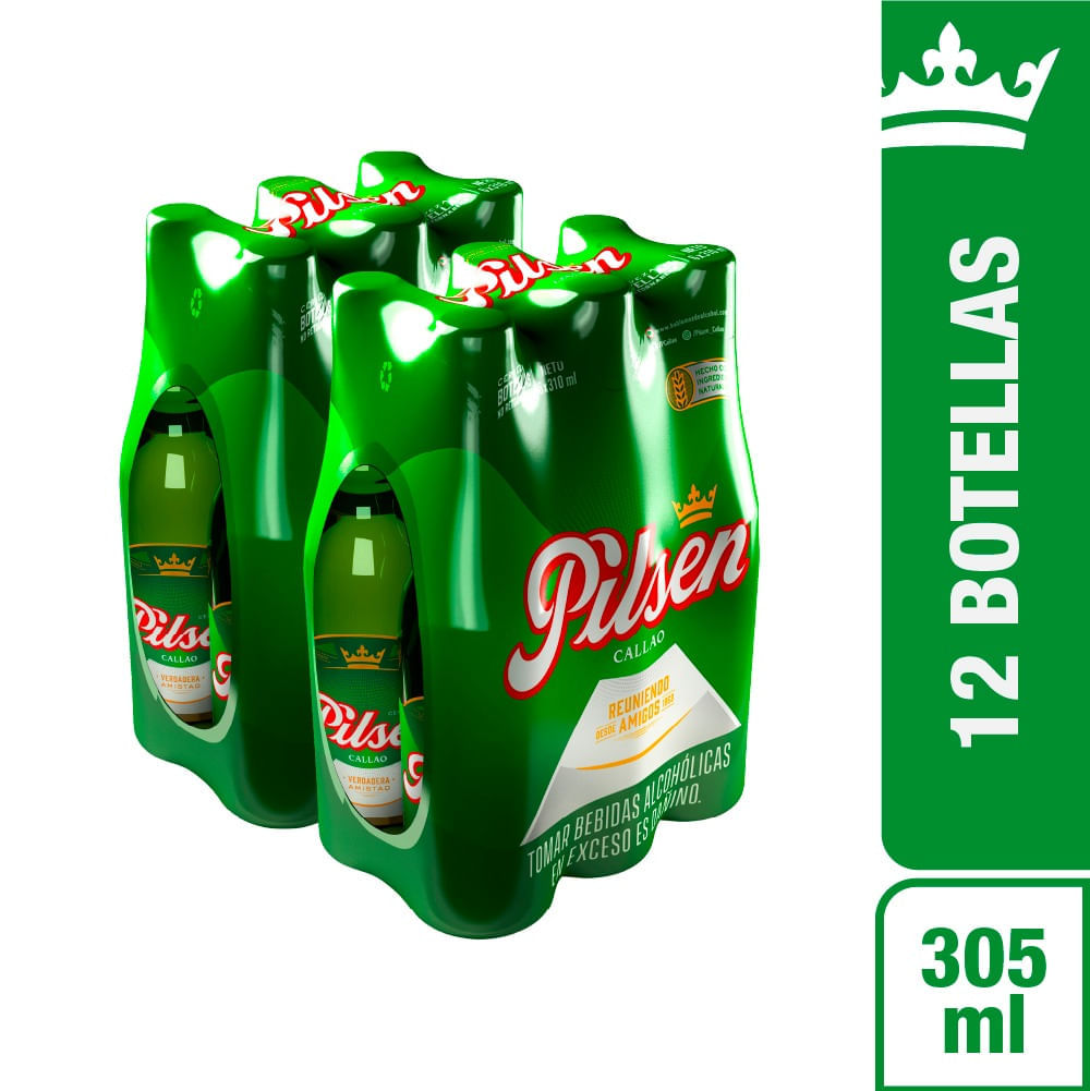 Pack Cerveza PILSEN Callao 6 Pack Botella 305ml x 2un - Real Plaza