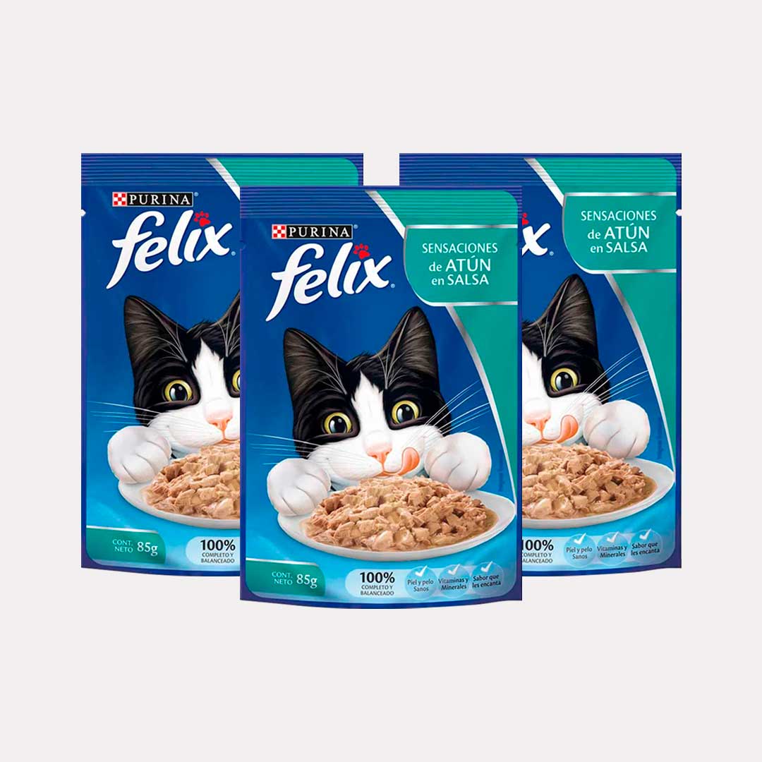 Pack FELIX Sensaciones de Atún en Salsa para Gatitos Pouch 85g x 3un ...
