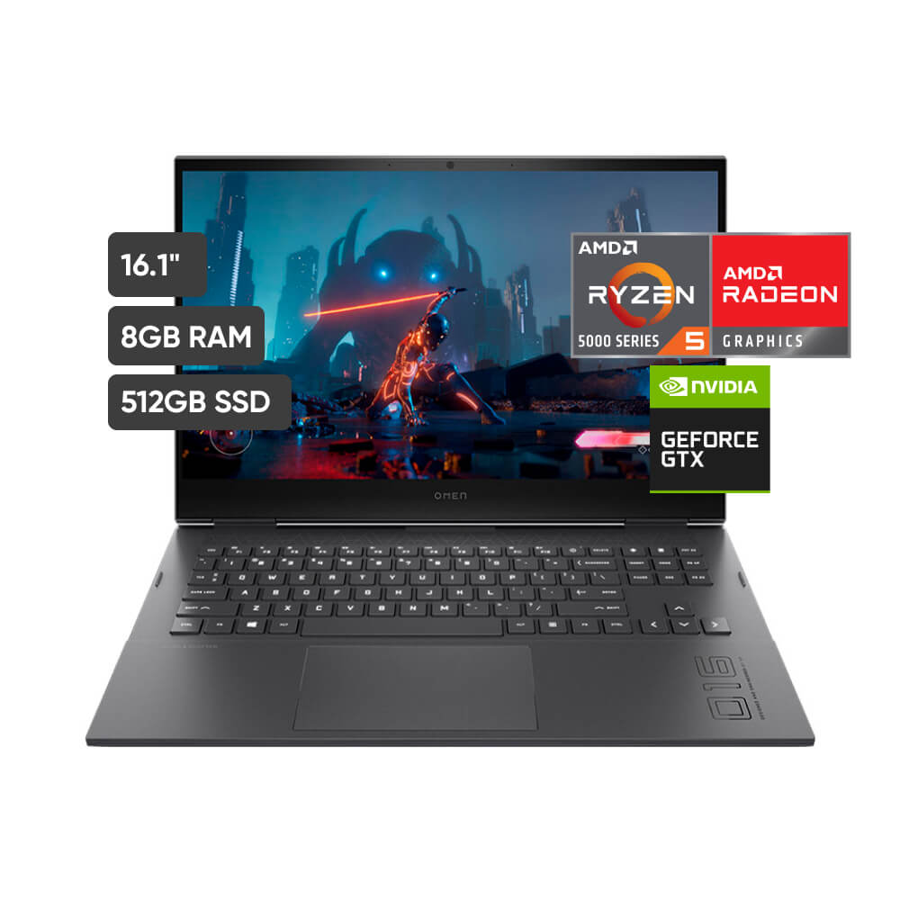 Laptop Gamer HP 16-c0501la 16.1'' AMD Ryzen 5 (5000 series) 8GB 512GB ...