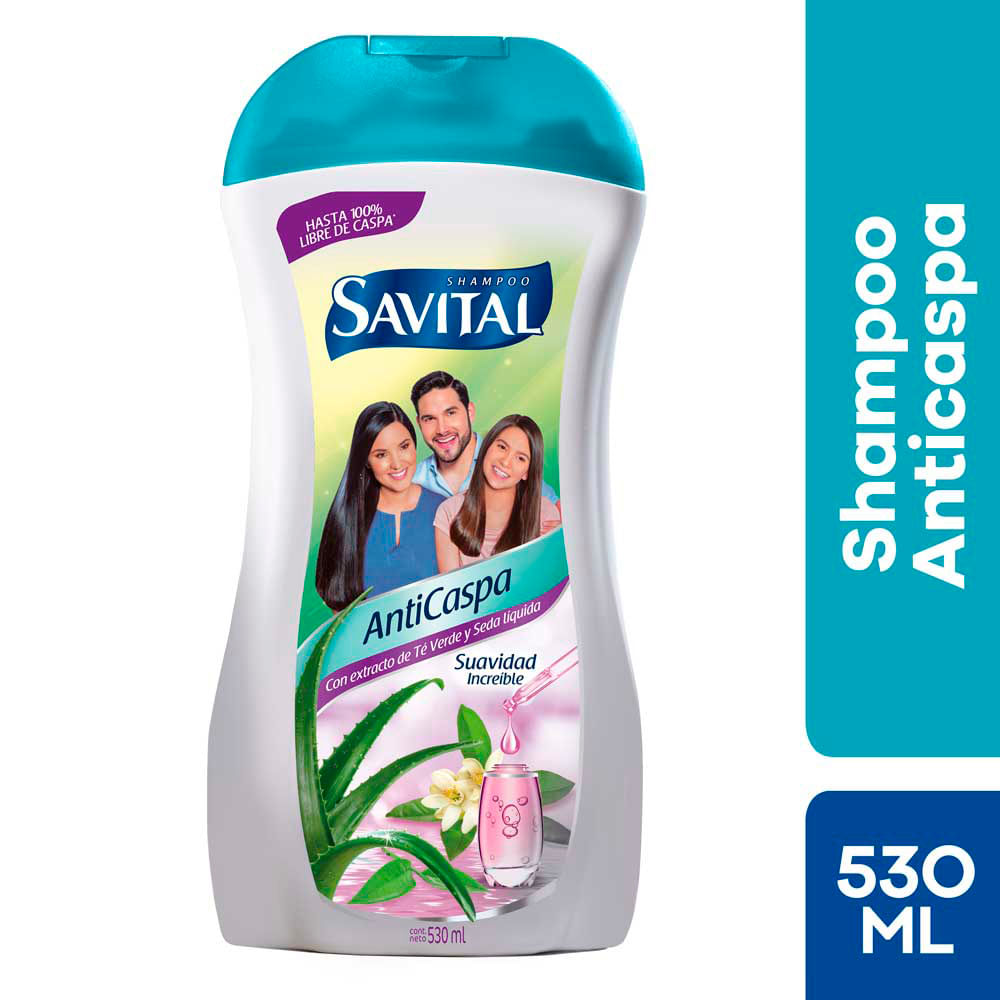 Shampoo Savital Anticaspa con Extracto Té Verde y Seda Líquida - Frasco ...