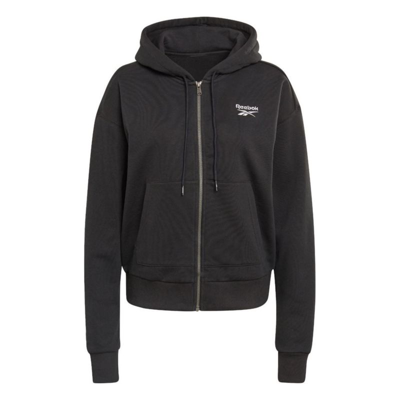 Casaca Reebok Mujer French Terry Full Zip Negro - Real Plaza