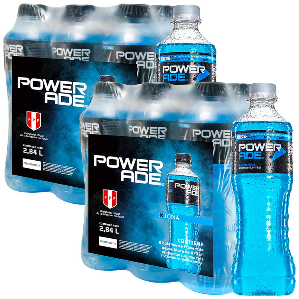 Pack Bebida Rehidratante POWERADE Ion 4 Mora Botella 473ml 6 Pack x 2un ...