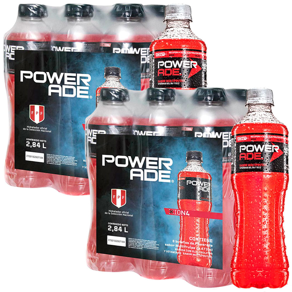 Pack Bebida Rehidratante POWERADE Ion 4 Frutas 6 Pack Botella 473ml x ...