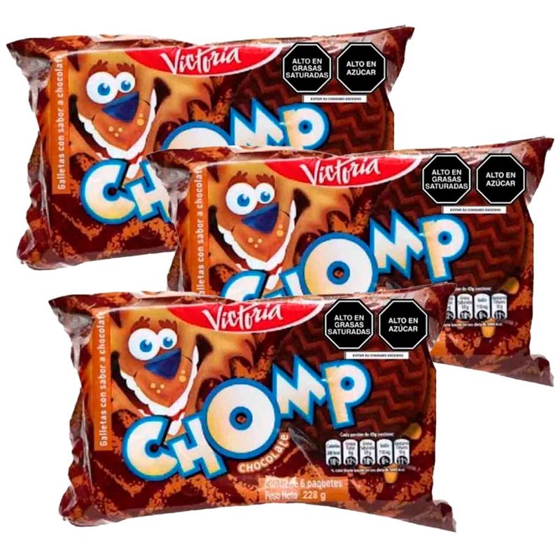 Pack Galletas CHOMP Sabor a Chocolate Paquete 18un - Real Plaza