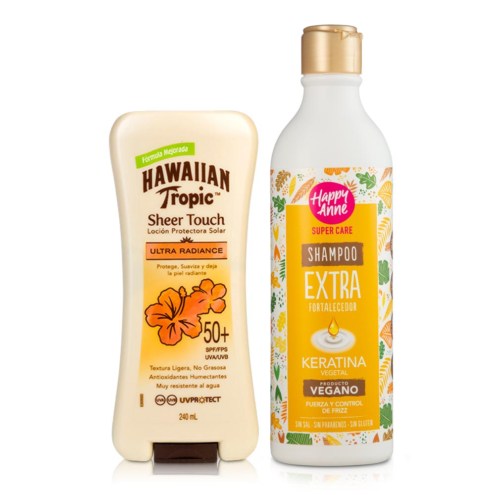 Pack Bloqueador HAWAIIAN TROPIC Sheer SPF 50 Frasco 240ml + Shampoo ...
