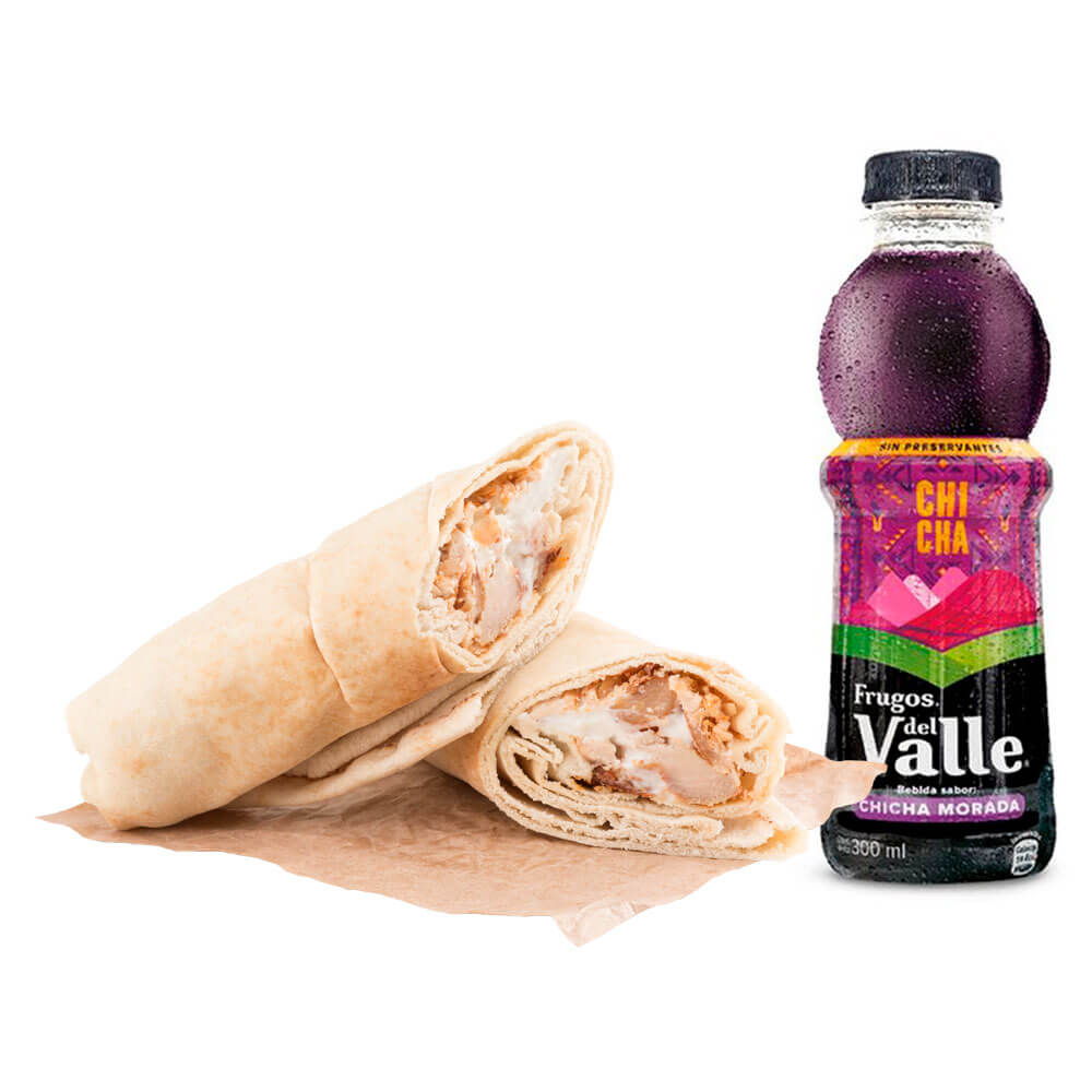 Pack Enrollado de Pollo con Pan Árabe + Chicha Morada FRUGOS Botella ...