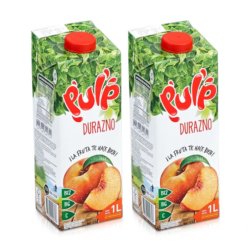 Pack Bebida PULP Durazno 1L Caja 2un - Real Plaza