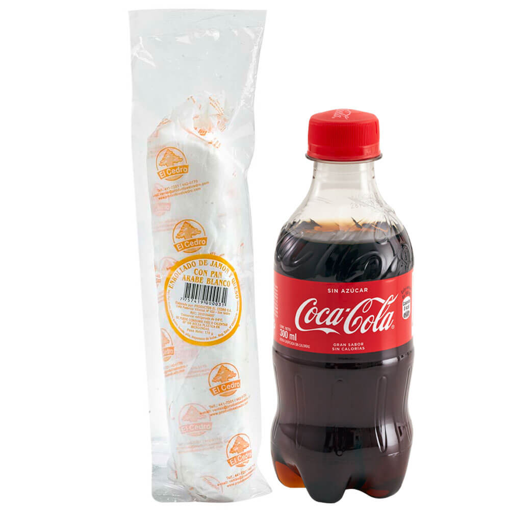 Pack Enrollado de Jamón y Queso con Pan Árabe Blanco + Gaseosa COCA ...