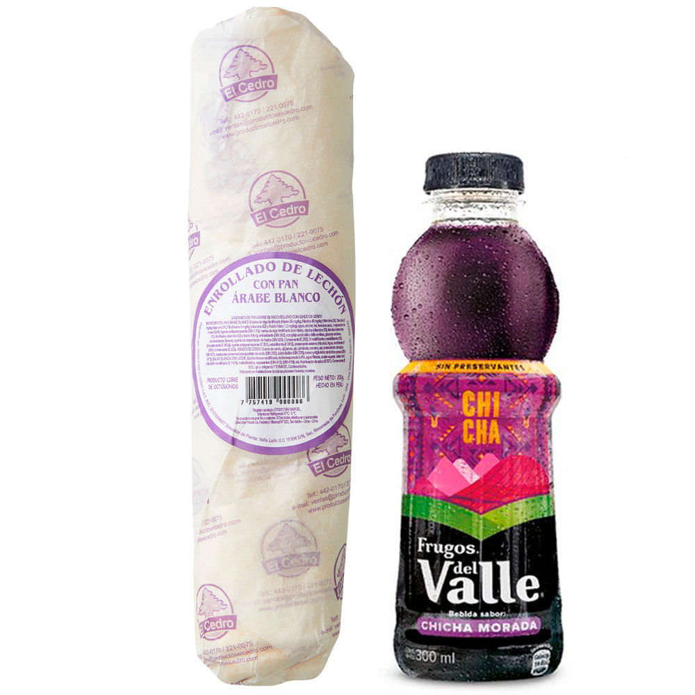 Pack Enrollado de Lechón con Pan Árabe + Chicha Morada FRUGOS Botella ...