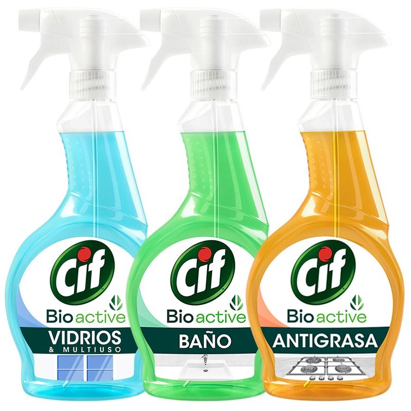 Pack CIF Limpiador de Baño Bioactive 500ml + Limpiador Vidrios ...