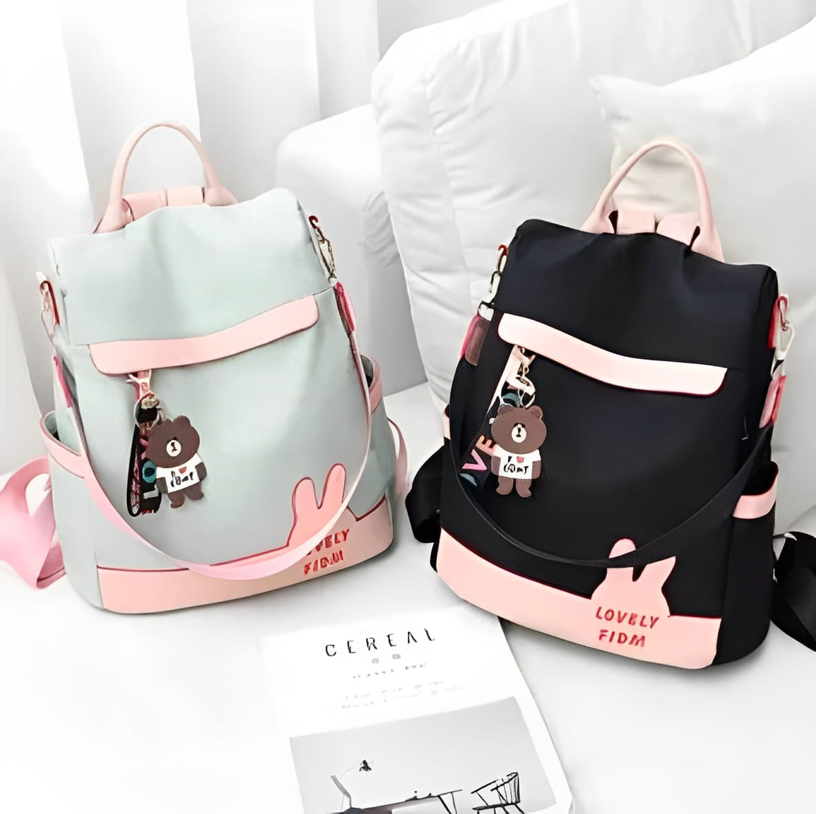 Mochila Coreana Kawaii Juvenil Antirrobo Mochila Vintage - Real Plaza