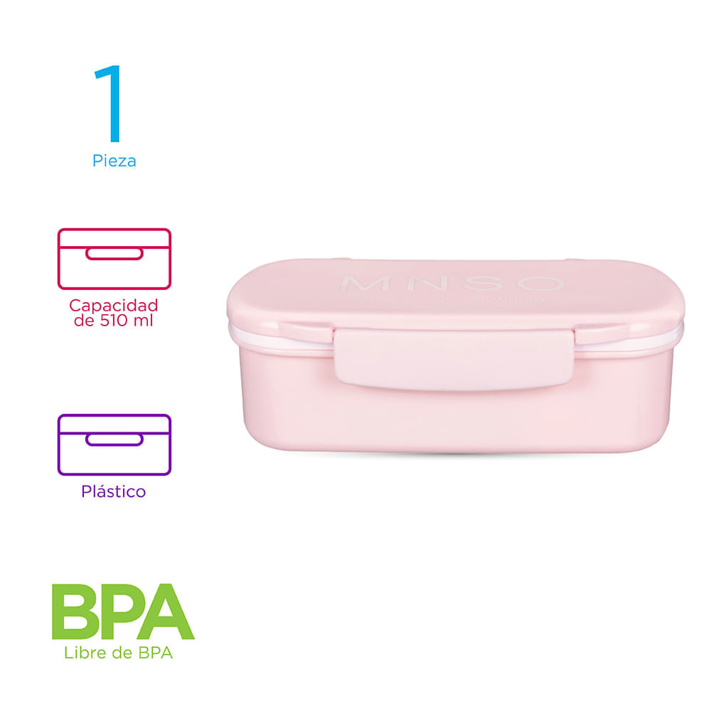 Taper para lunch 510 ml rosa mnso - Miniso - Real Plaza