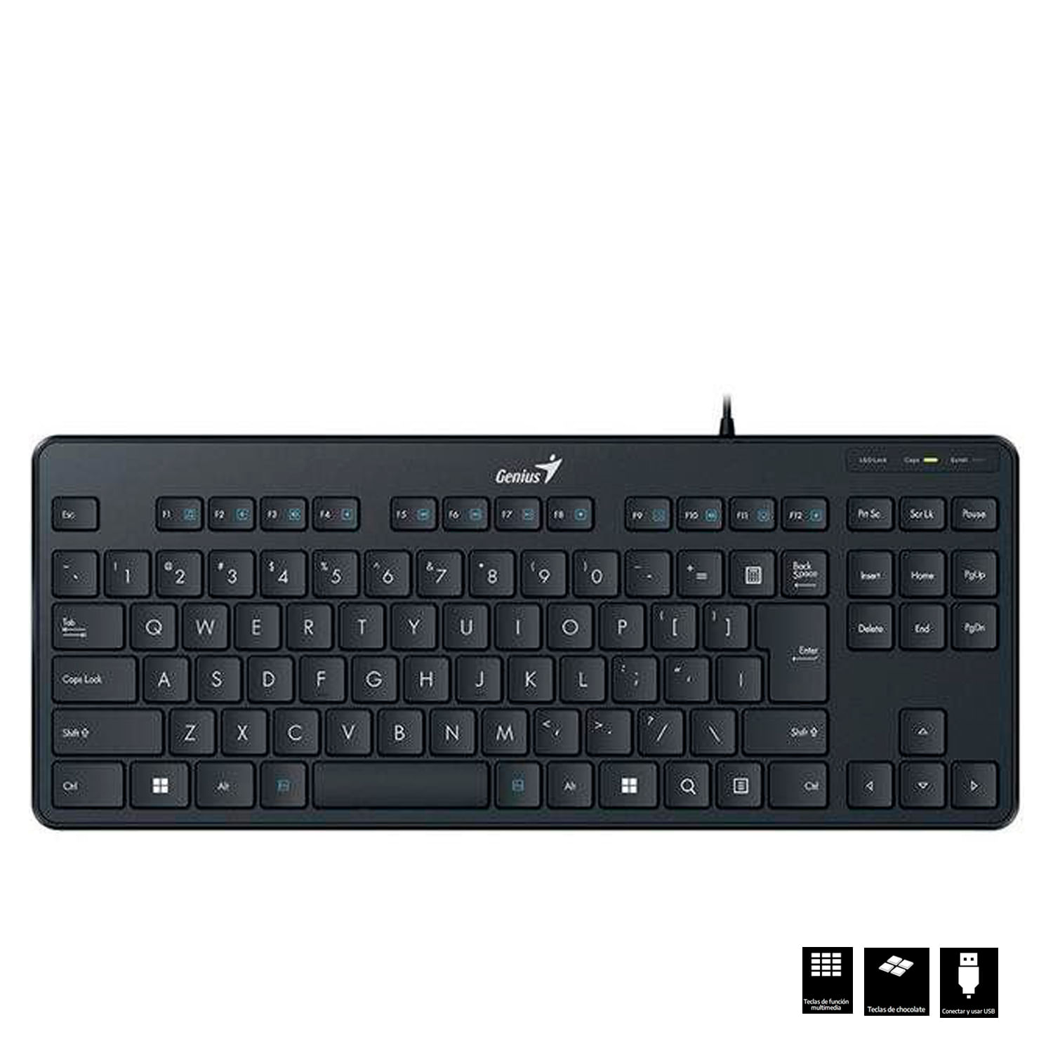 Teclado Genius Compact Multimedia Keyboard Luxe Mate 110 Negro - Real Plaza
