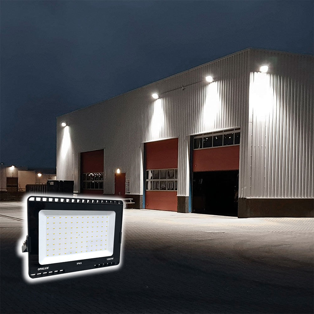 Reflector led 100w con fotocelda 7000k - Real Plaza