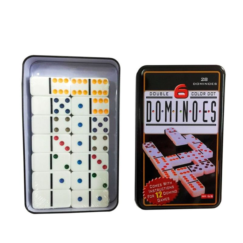 Set Dominoes Double 6 Color Dot - Fichas de Domino - Real Plaza