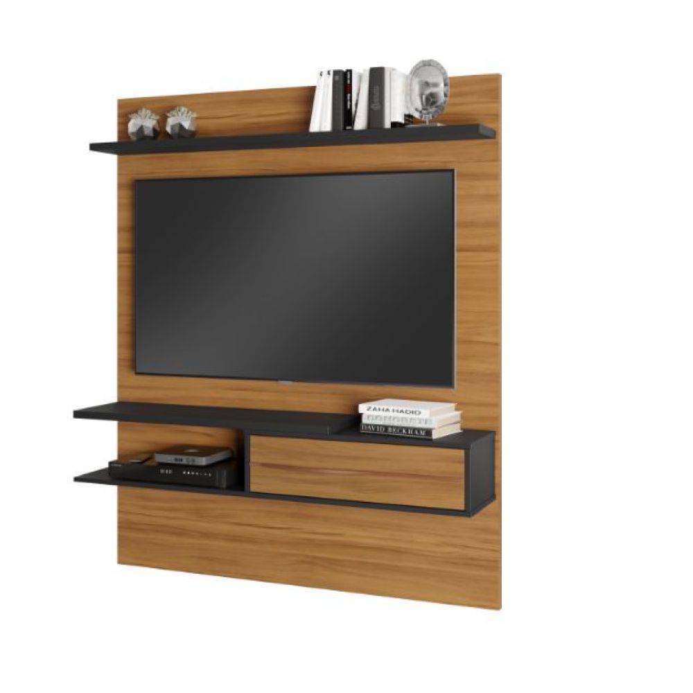 Panel de TV 55" NT1155 Roble/Negro - Real Plaza