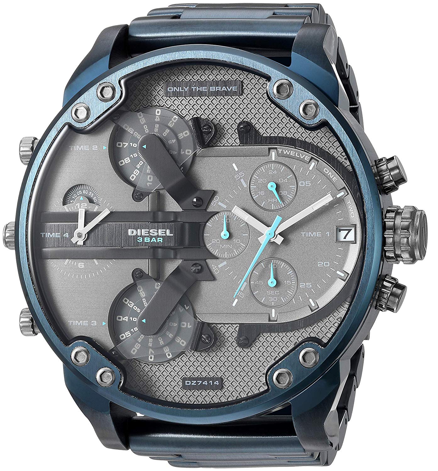 Reloj Diesel Dz7414 Mr. Daddy Blue Original Nuevo - Real Plaza