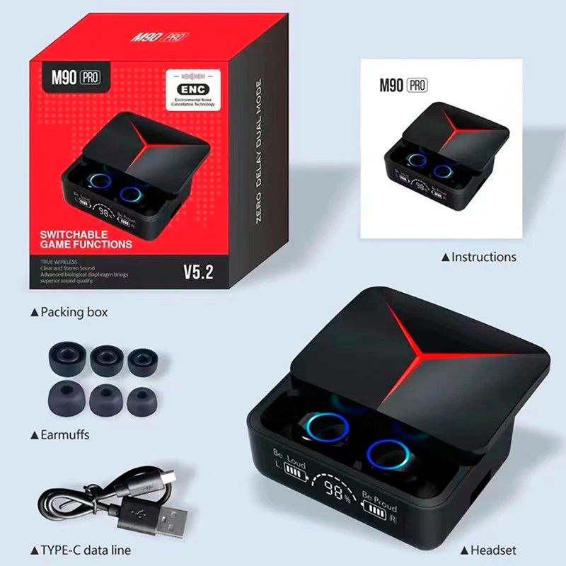 Audífonos Bluetooth M90 PRO TWS Premium Negro - Real Plaza