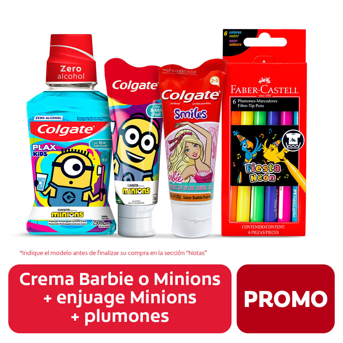 Pack COLGATE Pasta Dental Smiles 2-5 Años (Barbie o Minions) 75ml ...