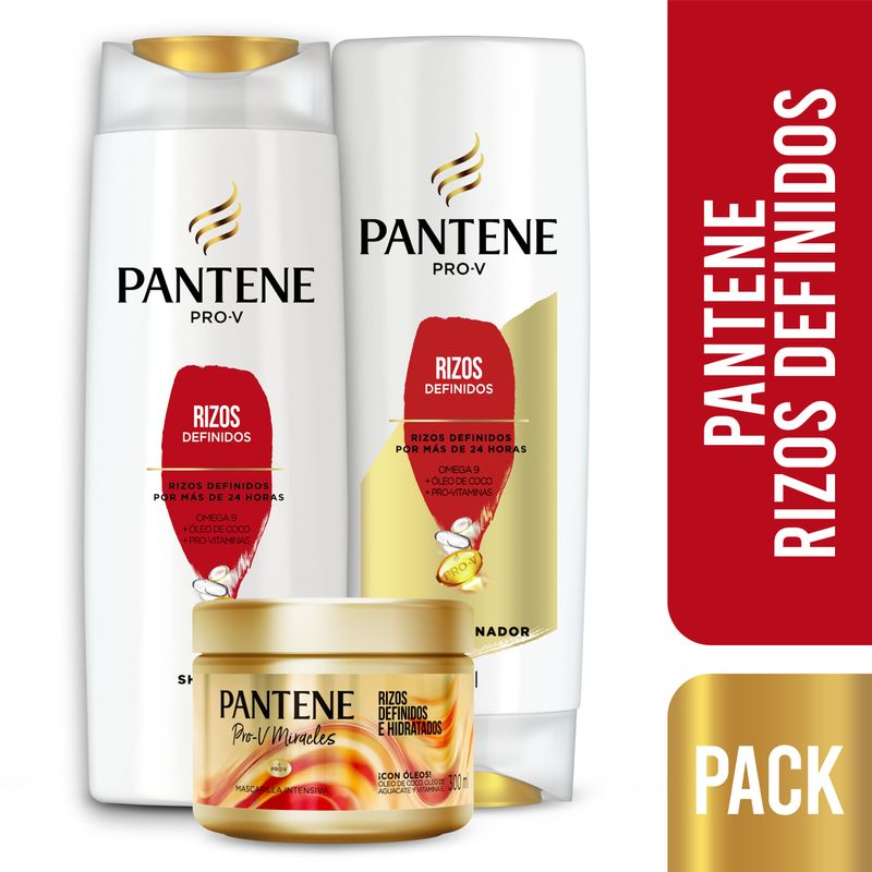Pack PANTENE Rizos Definidos Shampoo 400ml + Acondicionador 400ml ...