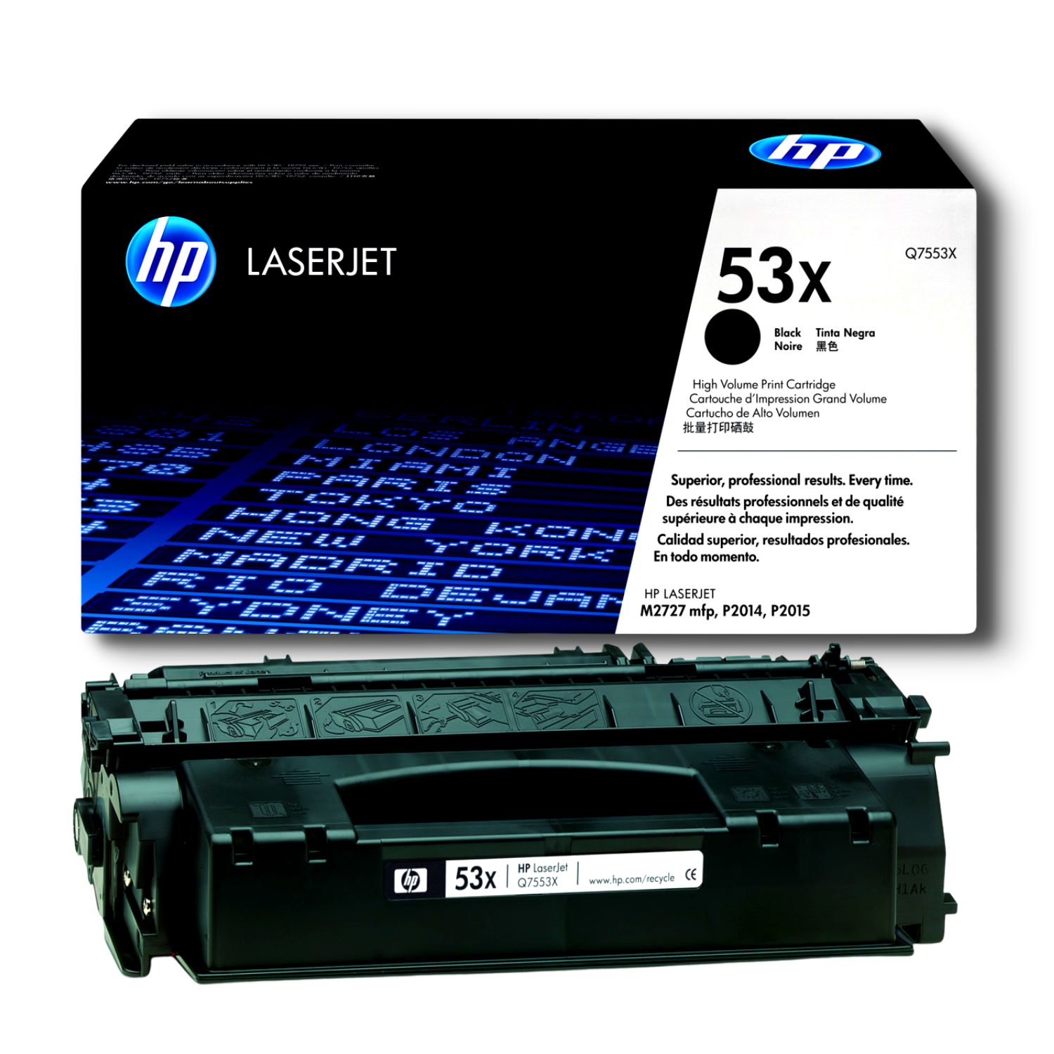 Toner HP Q7553X (53X) Negro LaserJet M2727 mfp, P2014, P2016 - Real Plaza