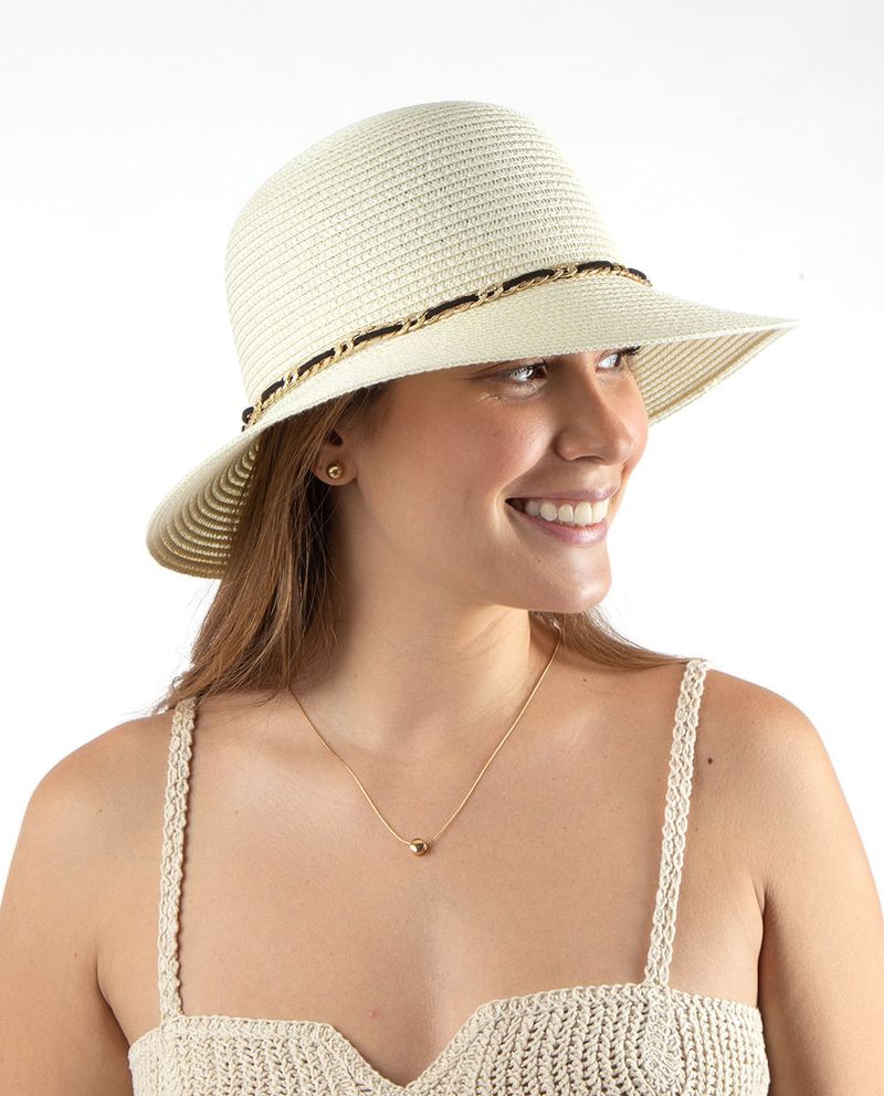 Sombrero Beige de Rafia - Real Plaza