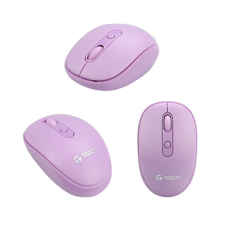 Mouse Inalámbrico Teros TE5075P Color Morado 1600 dpi Receptor USB ...
