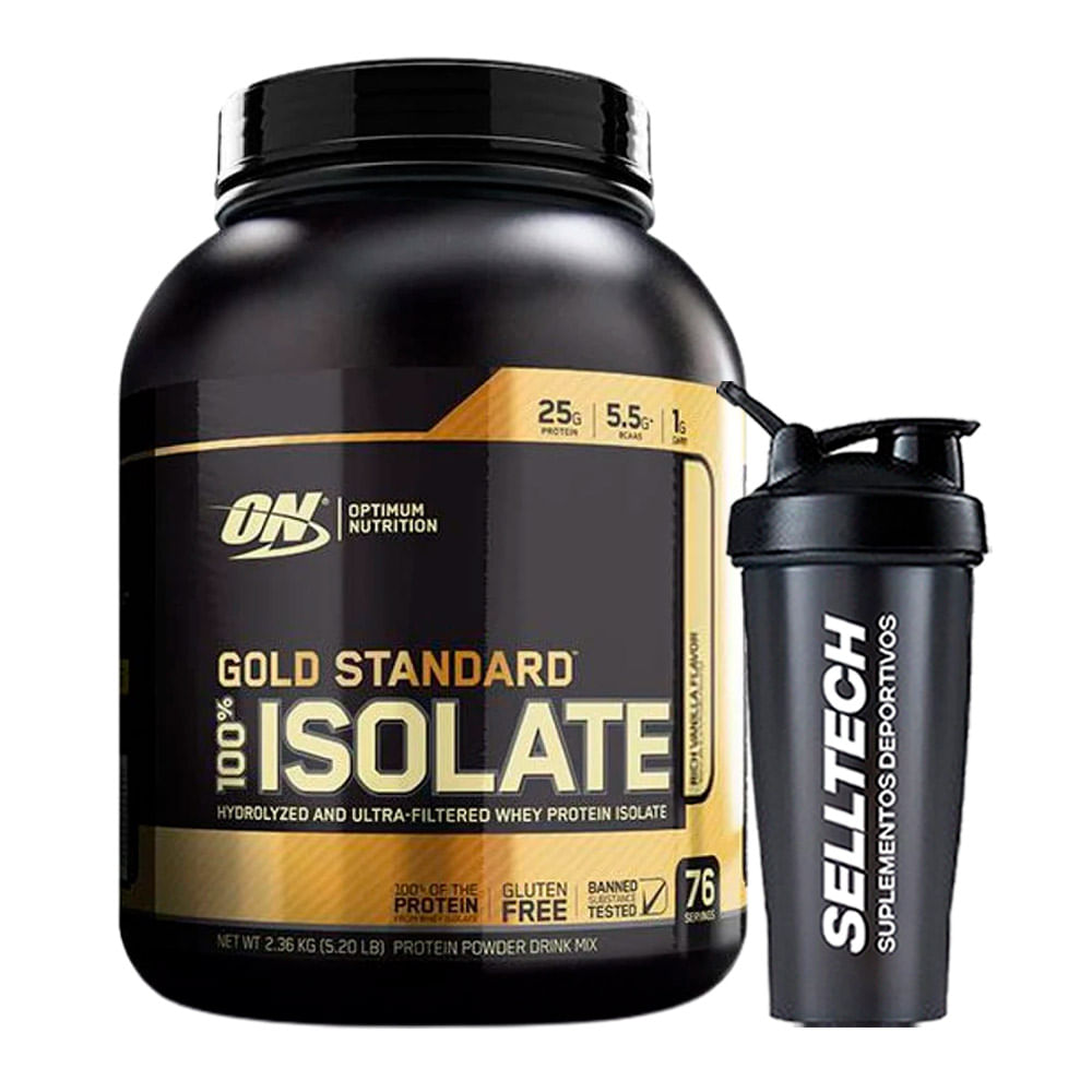Proteína ON Gold Standard 100% Isolate 5lb Vainilla+Shaker - Real Plaza
