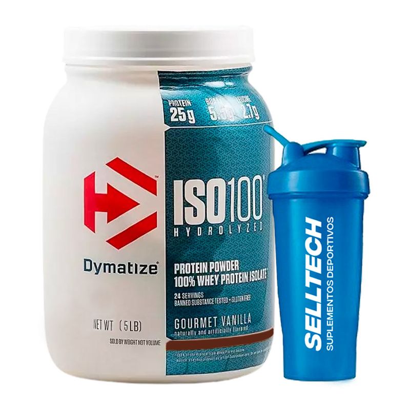 Proteína Dymatize Iso 100 5 lb Hidrolized Chocolate + Shaker - Real Plaza