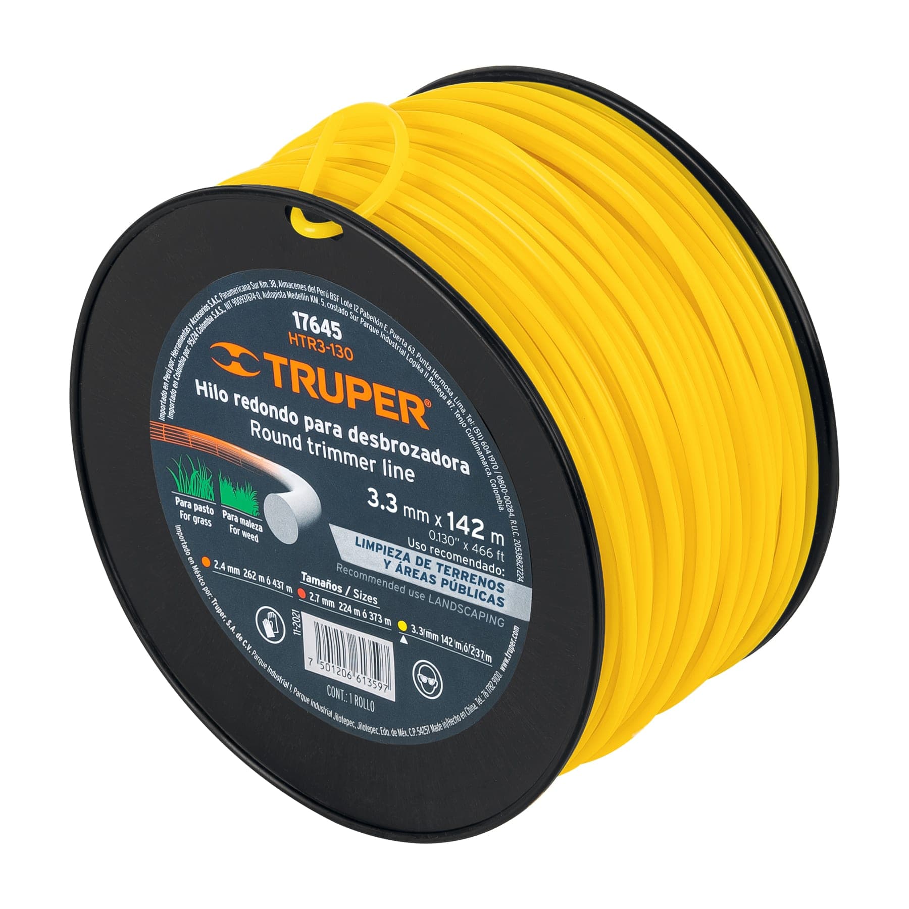 Hilos redondos 3 lb para desmalezadora 3.3 mm Truper 17645 - Real Plaza