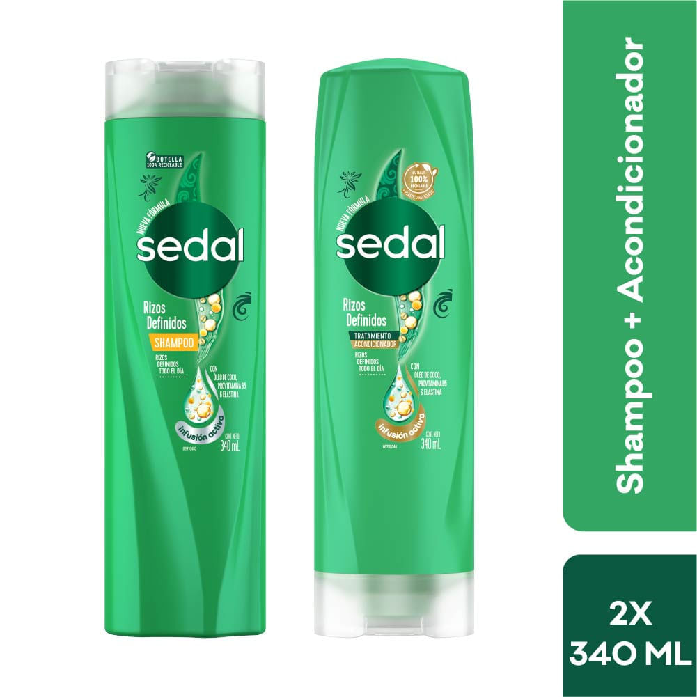 Pack SEDAL Shampoo Rizos Definidos 340ml + Acondicionador Rizos ...