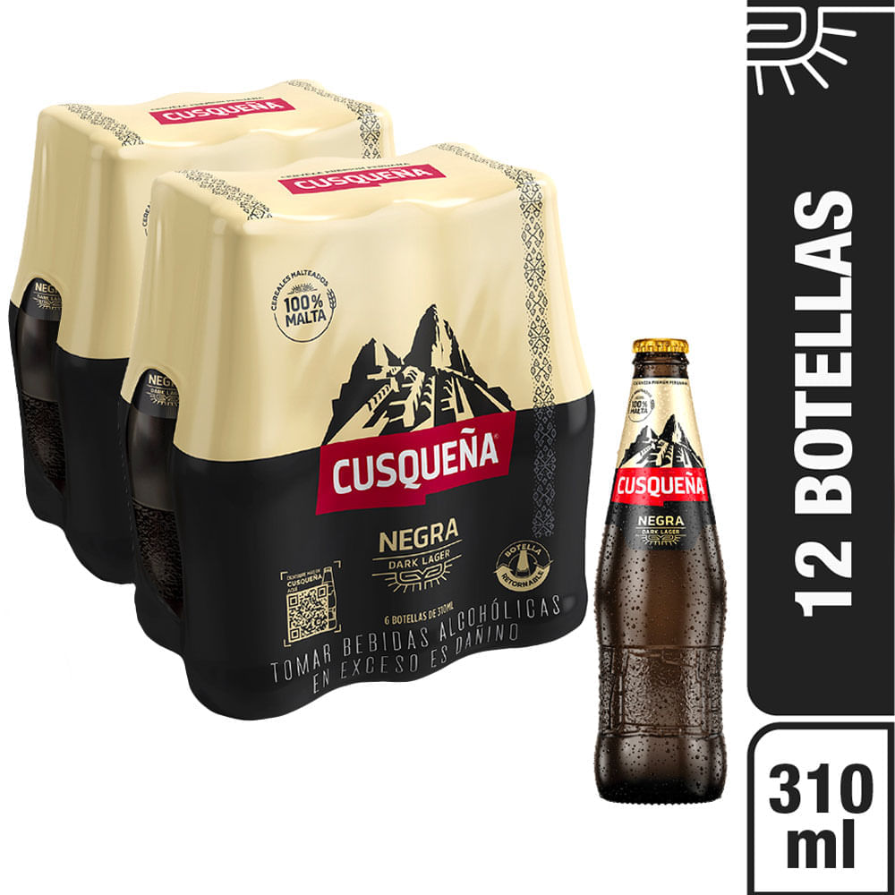 Pack Cerveza CUSQUEÑA Malta Six Pack Botella 310ml x 2un - Real Plaza