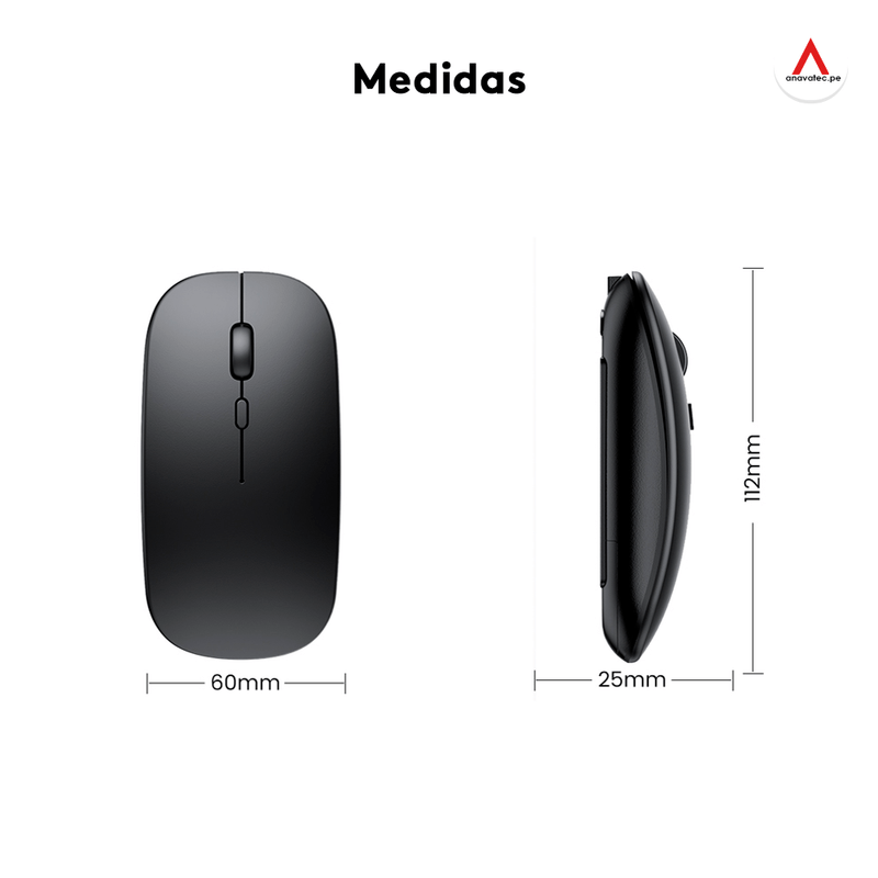 Kit Teclado y Mouse Inalámbrico Bluetooth Negro KREED - Real Plaza