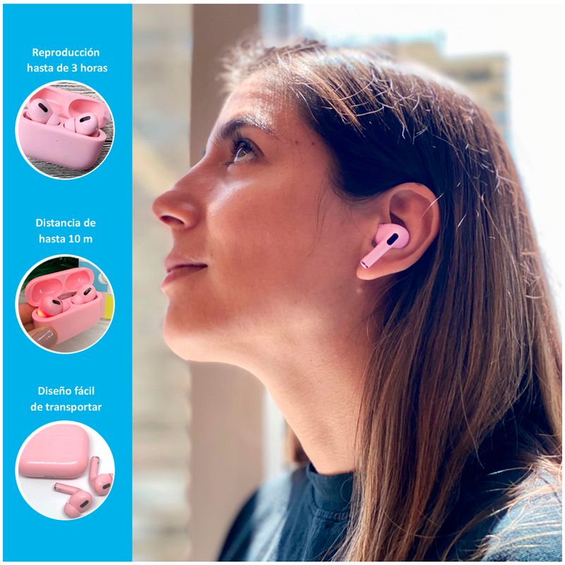 Audífonos Bluetooth Inpods 13 Pro Rosado - Real Plaza