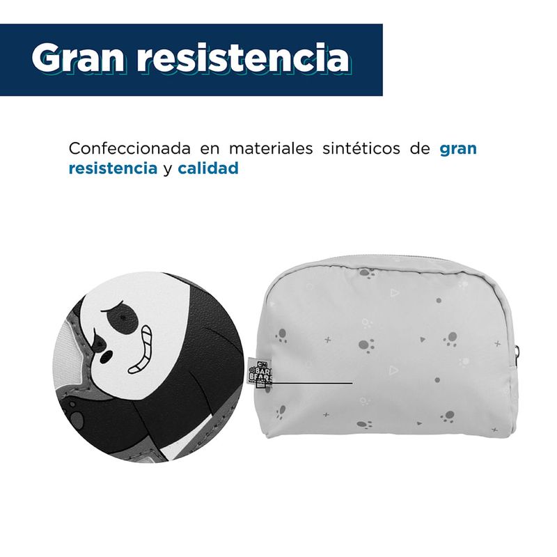 Cosmetiquera rectangular we bare bears panda gris - We Bare Bears ...