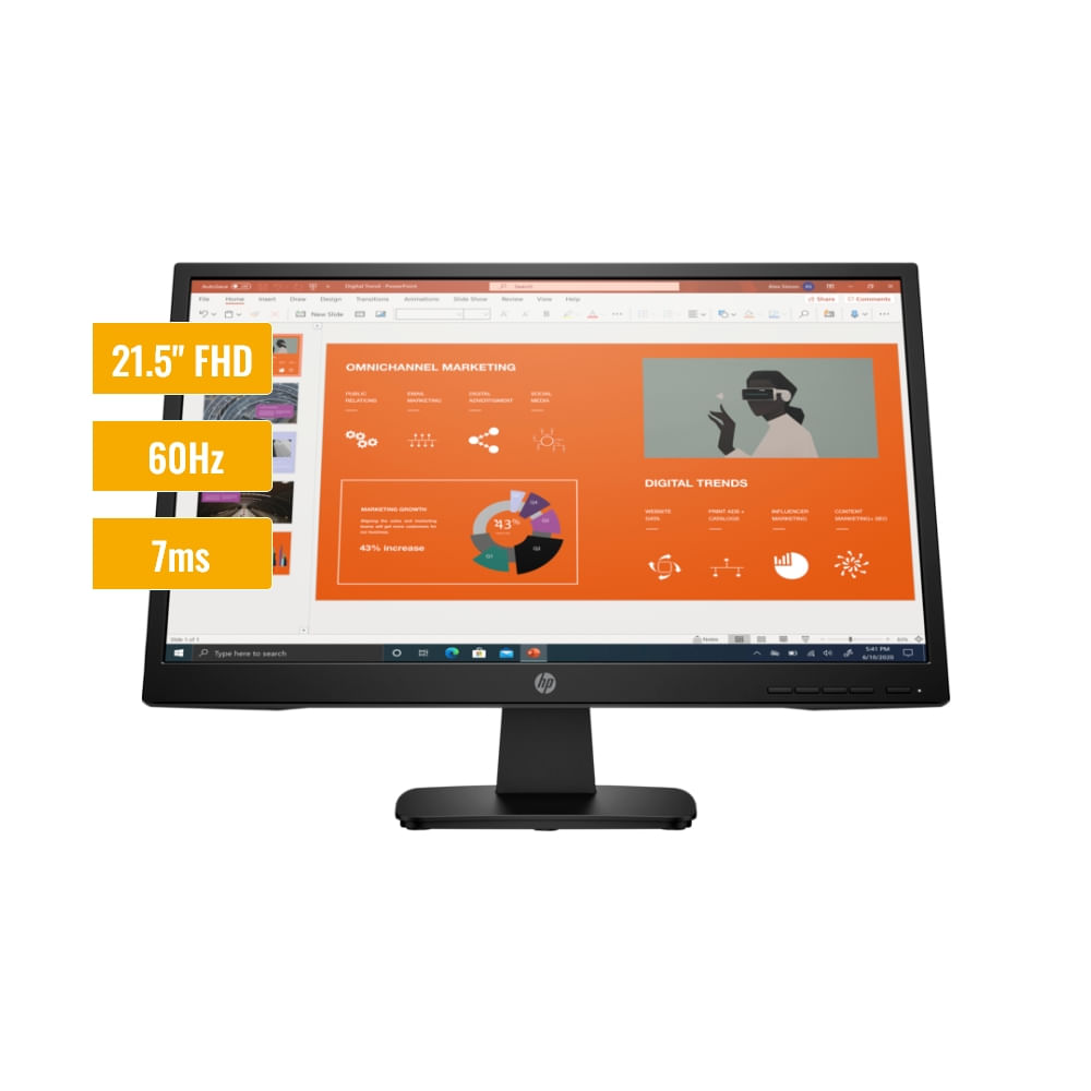 Monitor HP P22VA G4 21.5" Full HD VA 1920 x 1080 60Hz HDMI VGA - Real Plaza