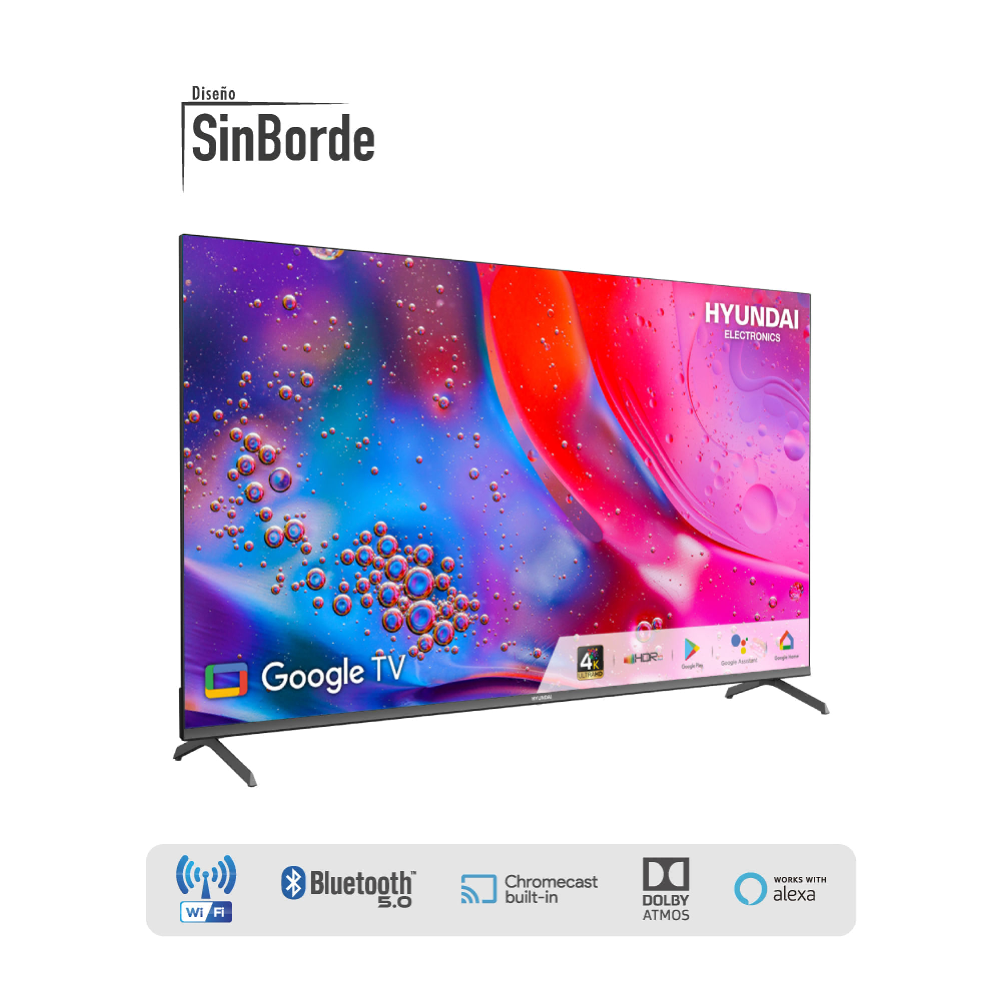 Televisor HYUNDAI LED 55" UHD 4K Smart Tv HYLED5524G4KM - Real Plaza
