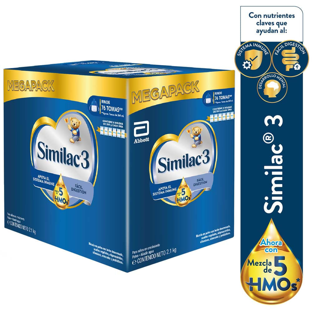 Fórmula Infantil SIMILAC 3 HMO Caja 2100g - Real Plaza