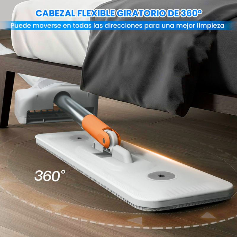 Trapeador Plano y Escurridor con Balde Rectangular Verde - Real Plaza