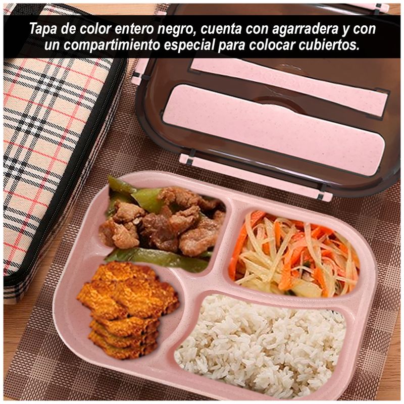 Taper Lonchera con Divisiones Rosado - Real Plaza