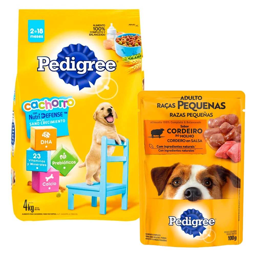 Pack Alimento para Perro PEDIGREE Cachorro Bolsa 4Kg + Comida para ...