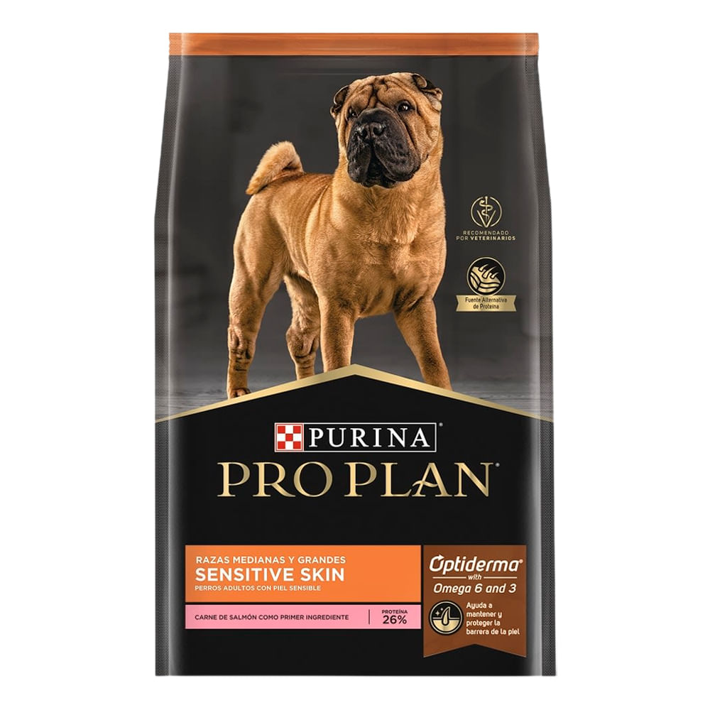Comida para Perros Adultos Piel Sensible Purina Proplan Raza Mediana ...