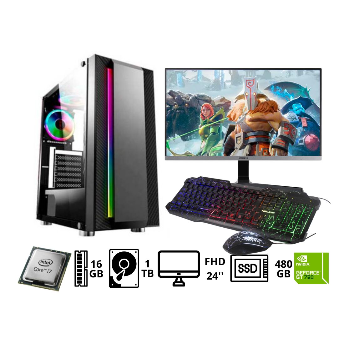 Computadora Gamer Core I7 6TH RAM 16GB HDD 1TB SSD 480GB VIDEO GT 730 ...