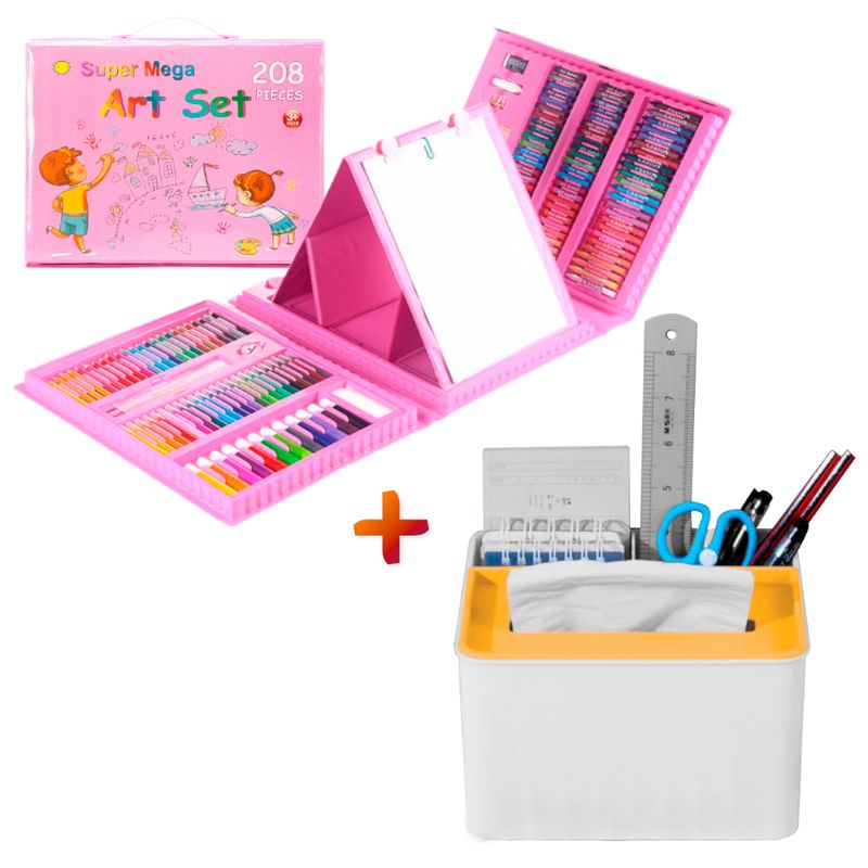 Super Mega Set de Arte 208 pzas RS Y Caja Organizador Escritorio R30 BL ...