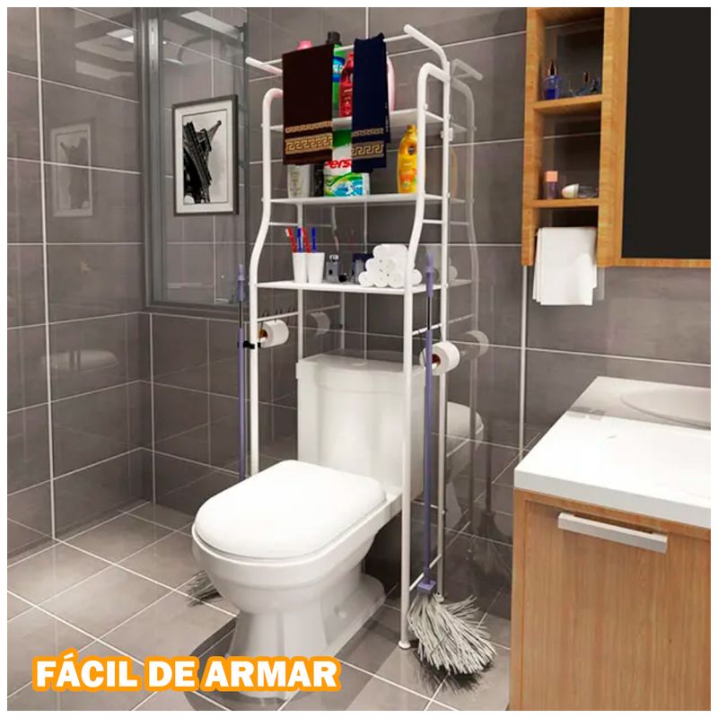 Estante Organizador de Baño 3 Repisas con Porta Toallas 32B - Real Plaza