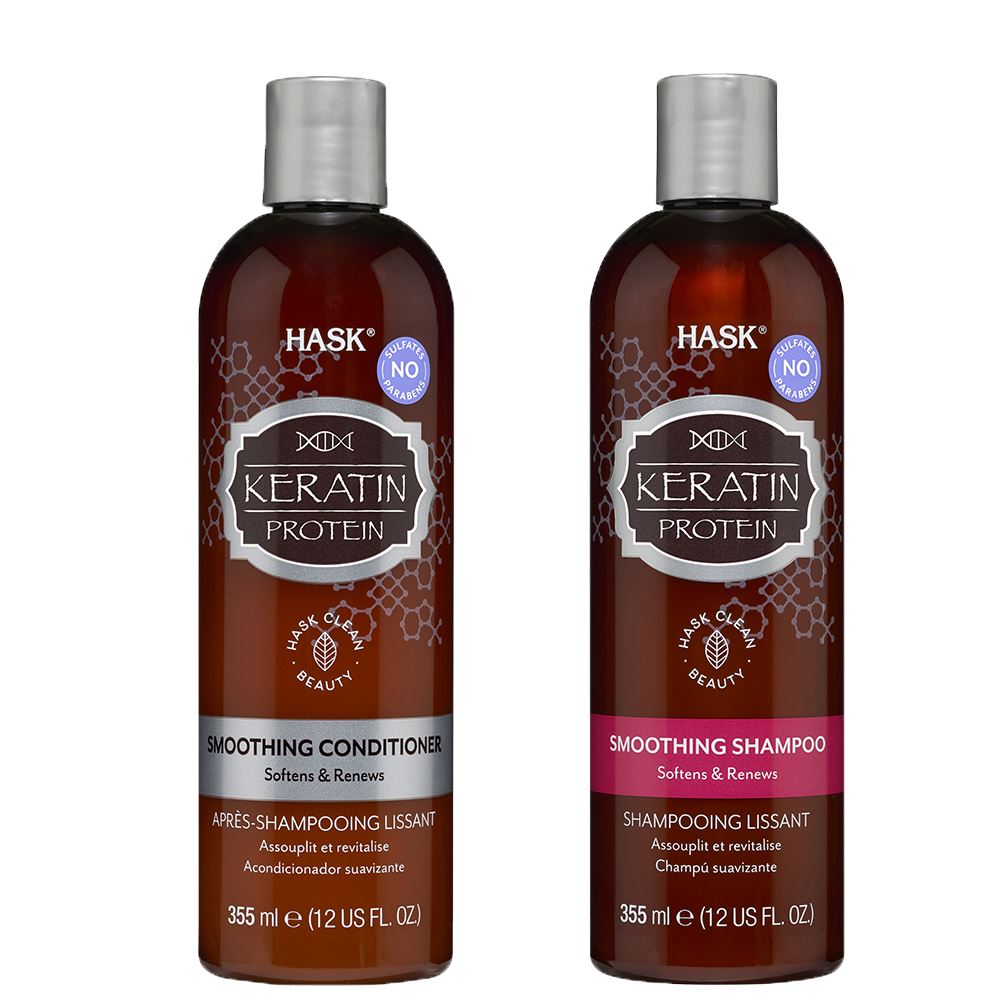 Pack Shampoo y Acondicionar Hask Keratin Protein Smoothing 355 ML ...