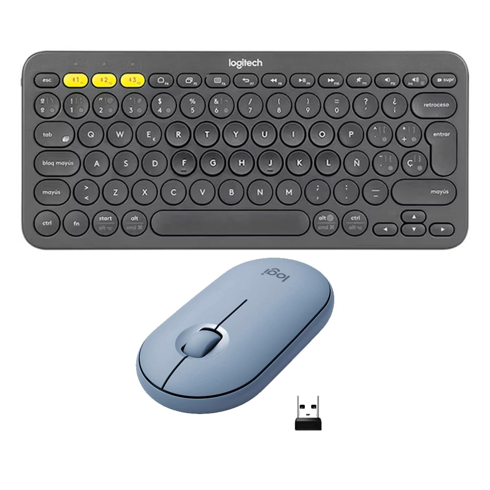 Kit Teclado Y Mouse Logitech K380 Y M350 Gris Originales - Real Plaza