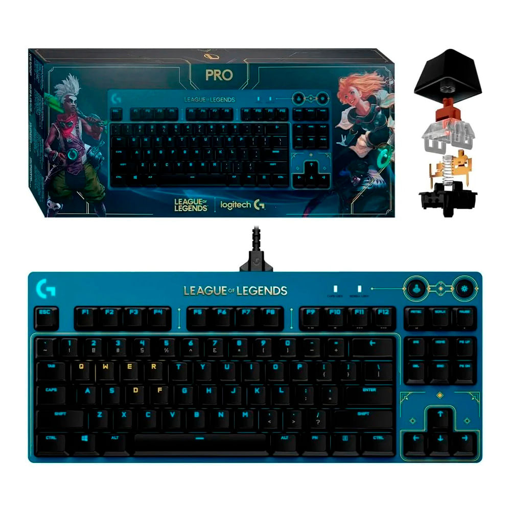 Teclado Logitech Pro Keyboard Lol 2 Gx Brown Tactil Rgb Original - Real ...