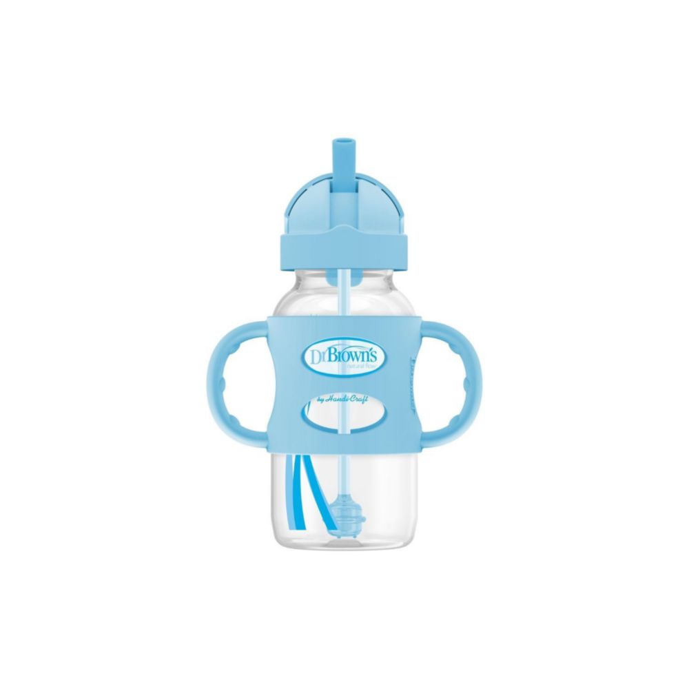 Biberón Para Bebe Dr Browns De Transición Con Cañita Y Asas De Silicona ...